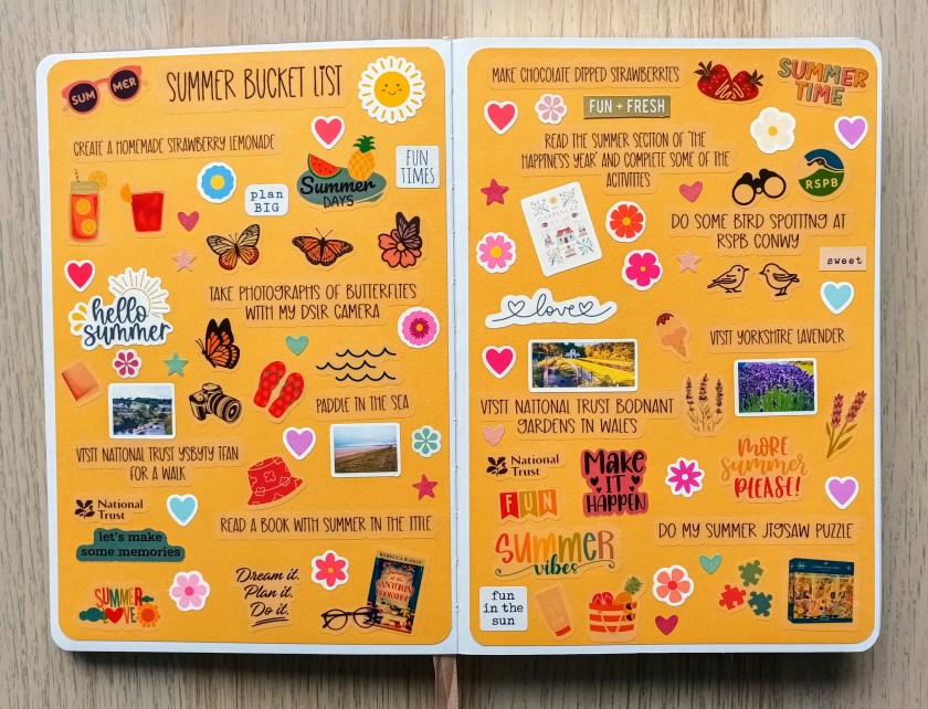 Creating a bright and colourful Summer Bucket List spread in my Bullet ...